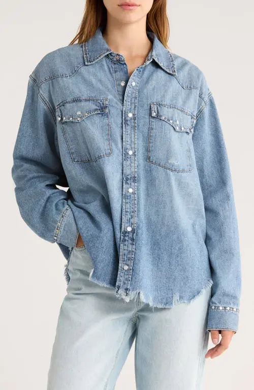 RE/DONE Distressed Denim Western Shirt