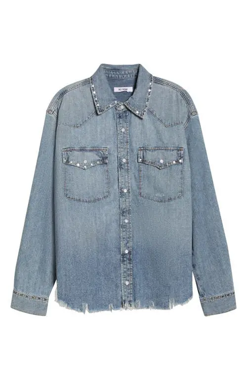 RE/DONE Distressed Denim Western Shirt
