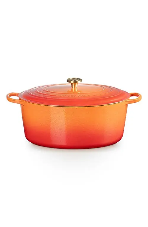 LE CREUSET Signature 15.5-quart Oval Enamel Cast Iron Dutch Oven - Flamme Doree