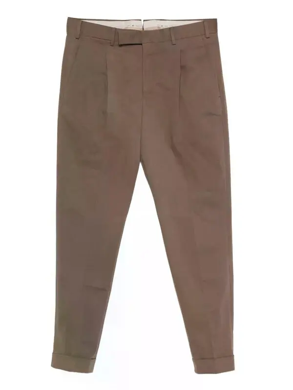 PT TORINO Pleated Cuffed Trousers - Neutrals