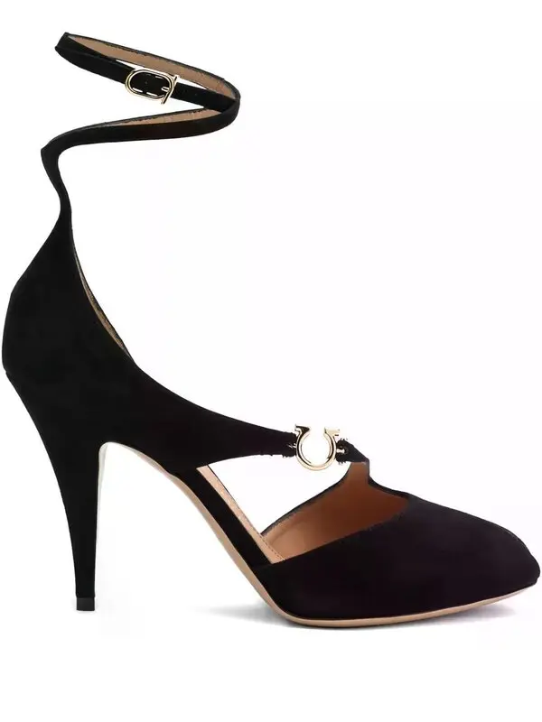 FERRAGAMO 95mm Molly Peep-toe Pumps With Ankle-wrap