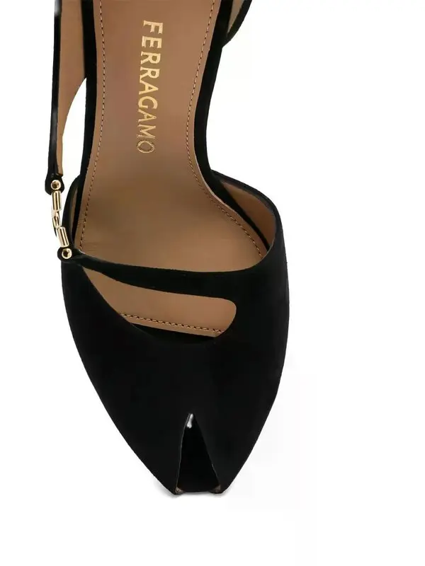 FERRAGAMO 95mm Molly Peep-toe Pumps With Ankle-wrap