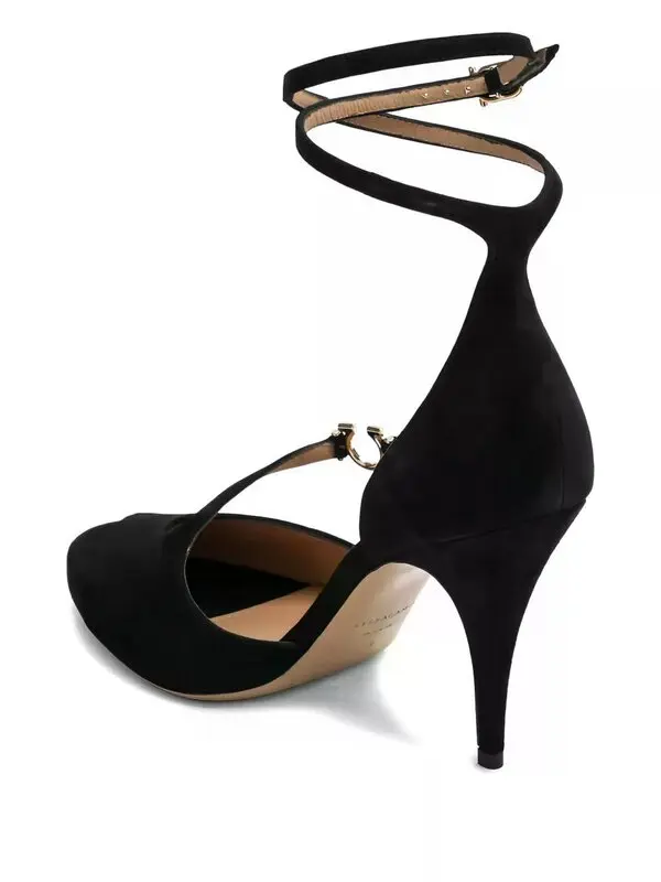 FERRAGAMO 95mm Molly Peep-toe Pumps With Ankle-wrap
