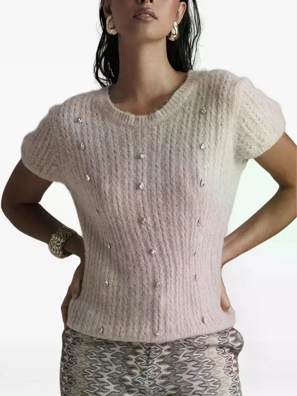 Pho Firenze Embellished Cable-knit Top