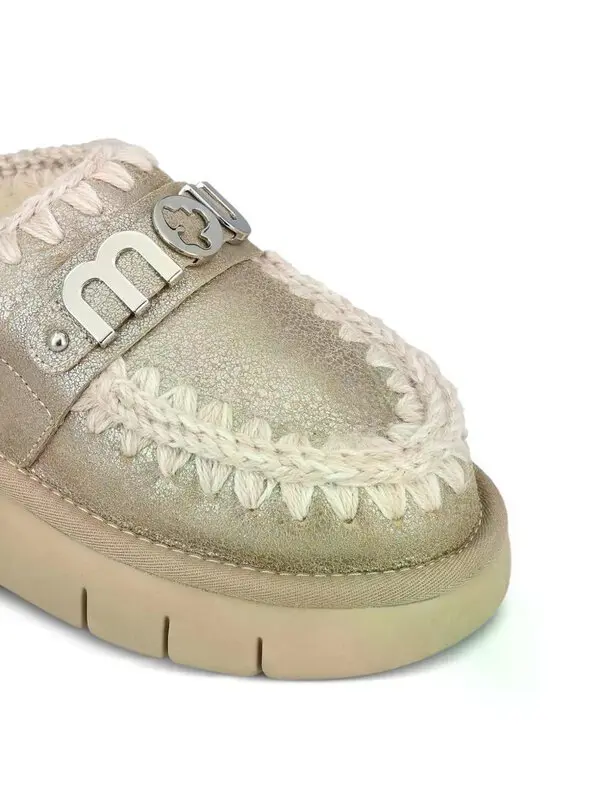 Mou Trim-detail Ankle Boots - Grey