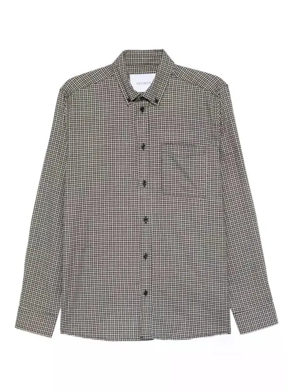 LES DEUX Gingham-check Pocket Shirt
