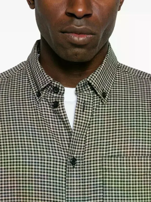 LES DEUX Gingham-check Pocket Shirt