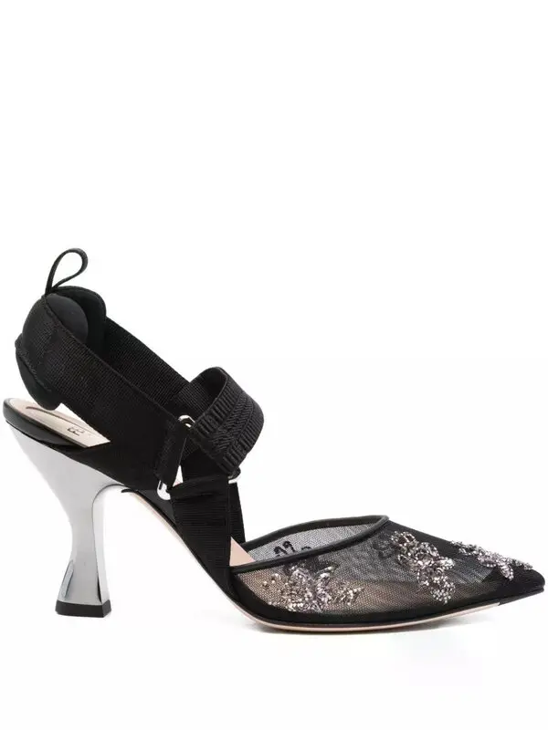 Fendi Colibrì Embellished Slingback Pumps