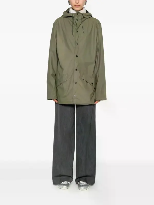 Rains Hooded Button-fastening Jacket