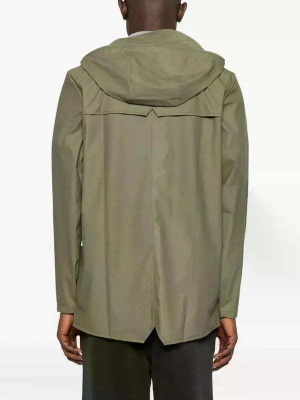 Rains Hooded Button-fastening Jacket