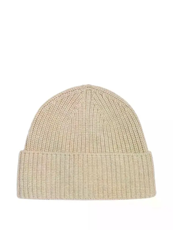Eric Bompard Ribbed Cashmere Beanie - Neutrals