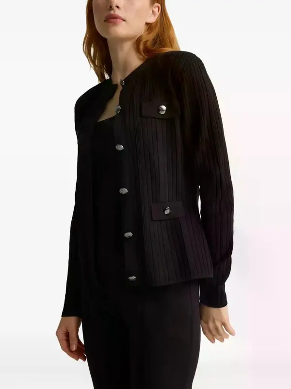 St. John Ribbed Knit Button-front Jacket