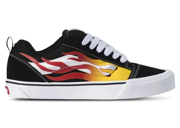 VANS Knu Skool Flame Sneakers - Black/red/white