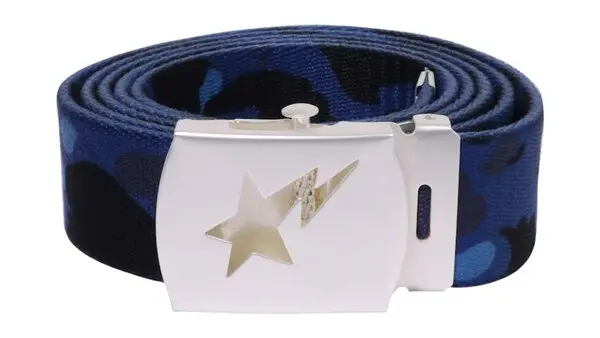 A BATHING APE Camo Sta Gi Belt - Navy Blue
