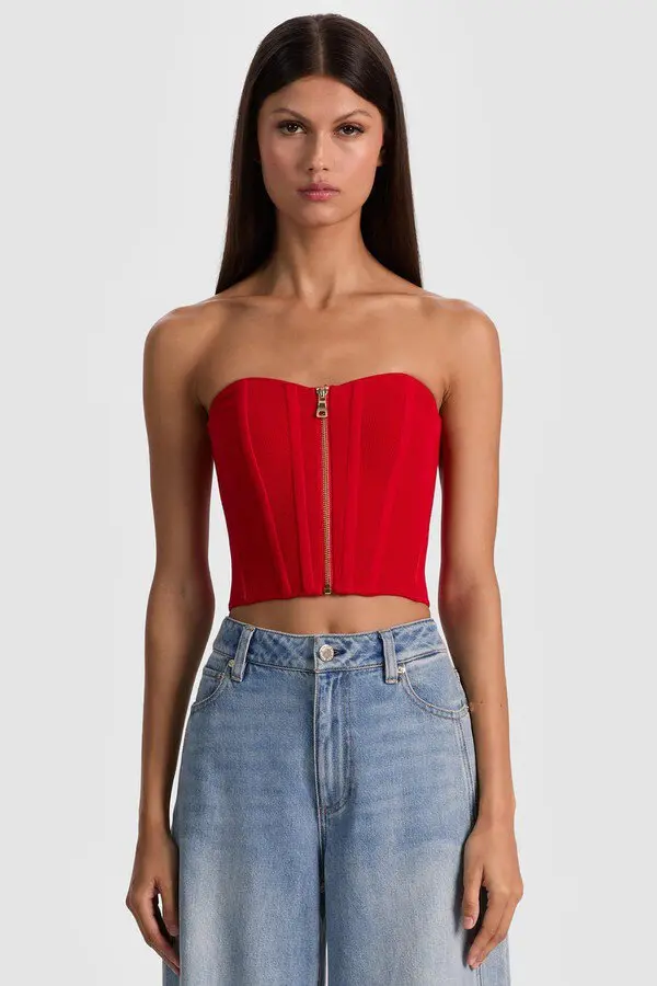 Alice + Olivia Tasha Zip Front Corset