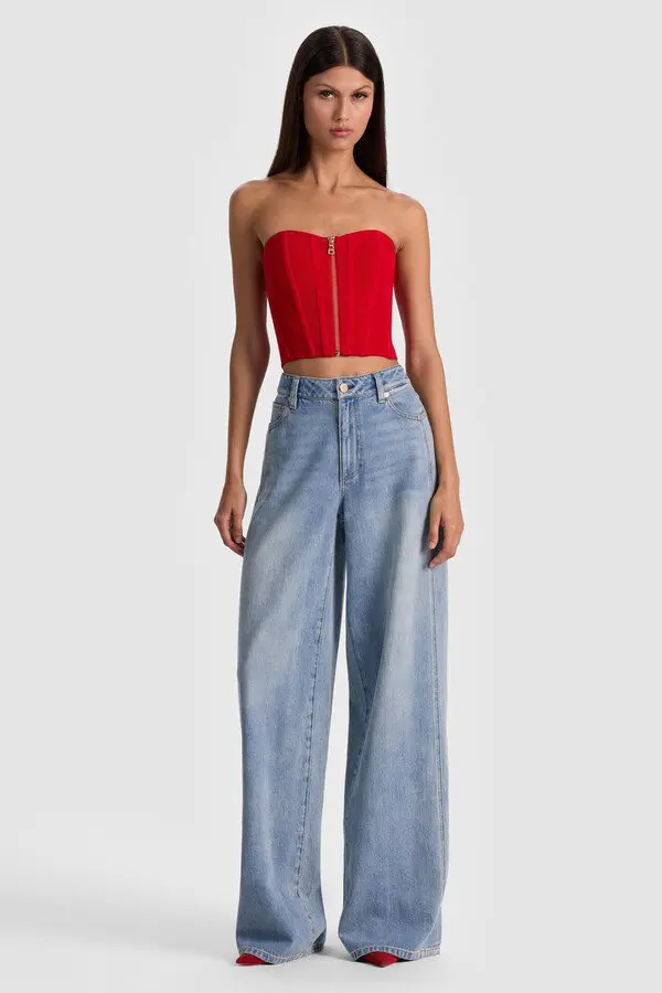 Alice + Olivia Tasha Zip Front Corset