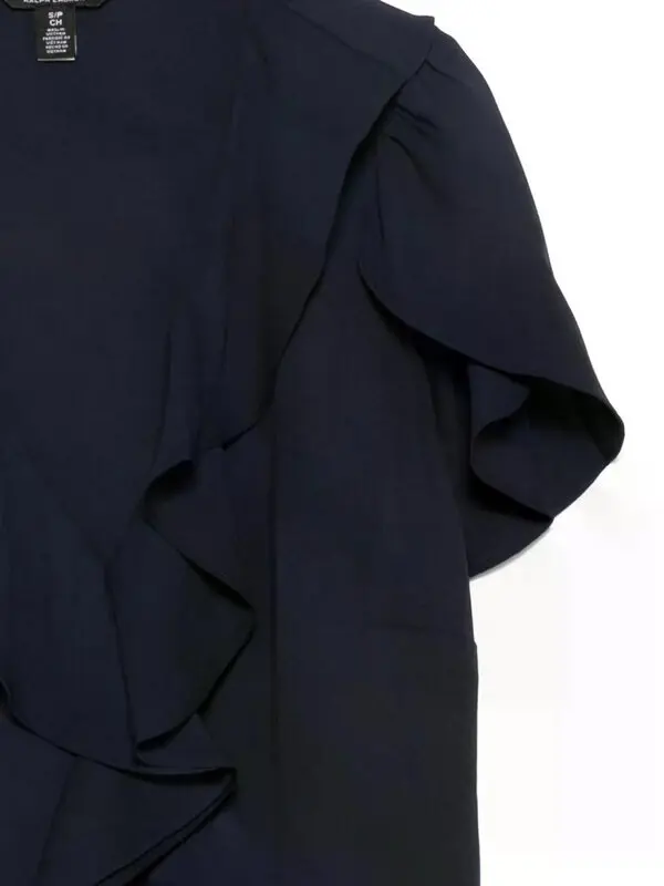 Ralph Lauren Ruffle-detail Short-sleeve Blouse - Blue