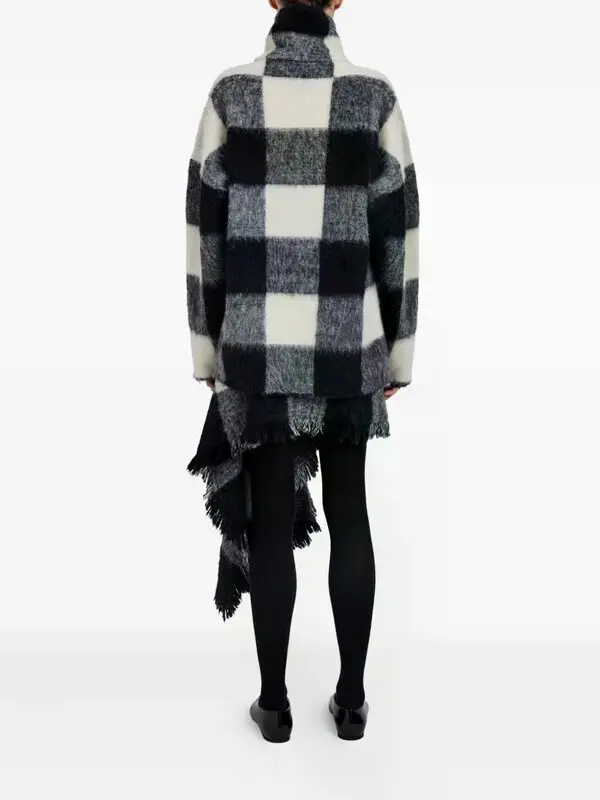 Proenza Schouler High-neck Check Wool Top