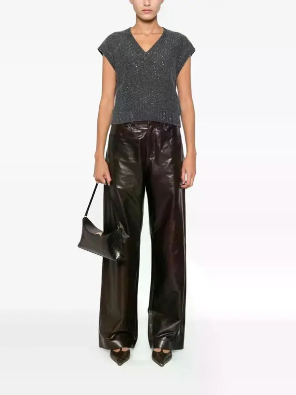 Marella Sequin-embellished Knitted Top - Grey