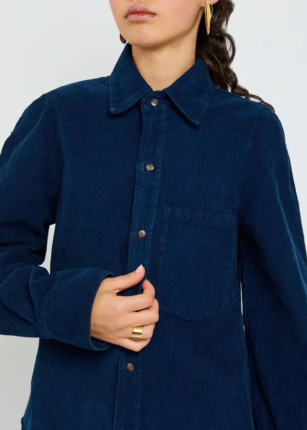 Victoria Beckham Corduroy Shirt - Indigo