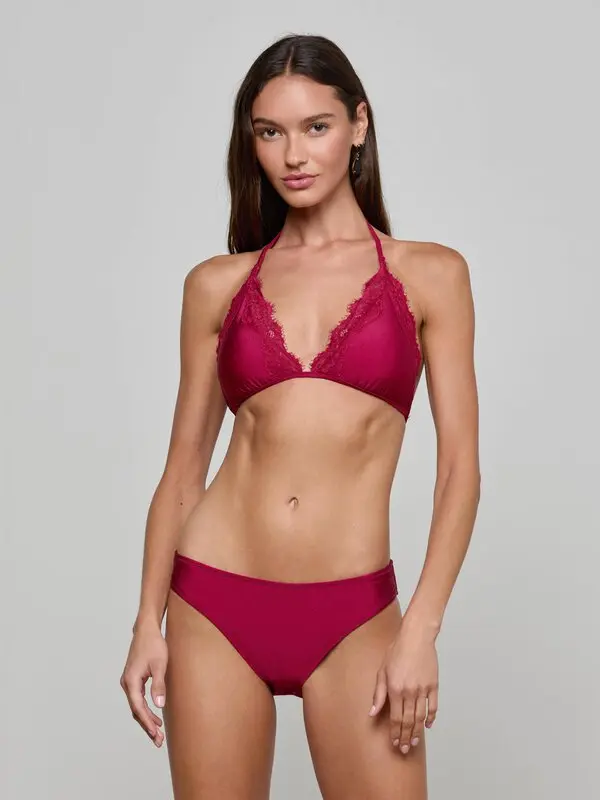 L'Agence Annabelle Triangle Bikini Top - Black Cherry