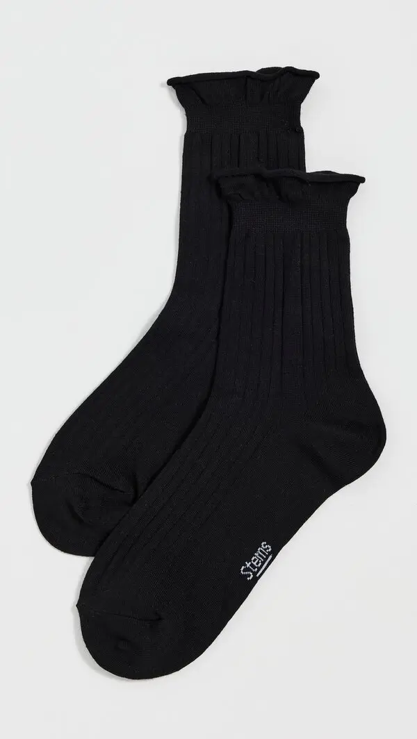 STEMS Oona Rolled Top Socks 2-pack - Black