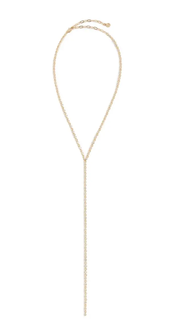 Ettika Dainty Crystal Lariat Necklace - Gold