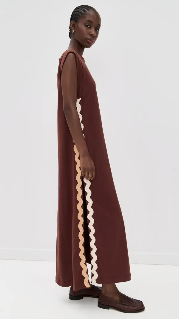 DRESS TO Sleeveless Maxi Dress With Rickrack Trim