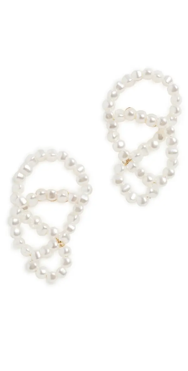 Lele Sadoughi Loop Earrings - Pearl 100