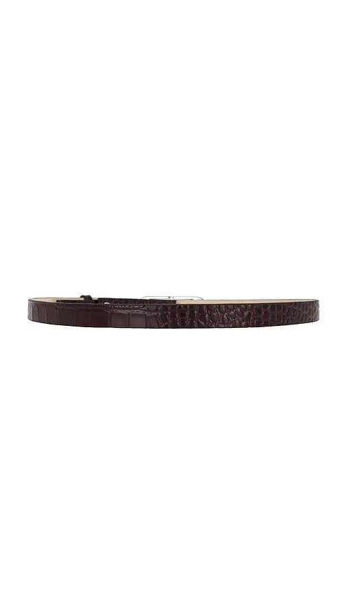 Rag & Bone Duo Rounded Rebound Belt - Bordeaux Croc