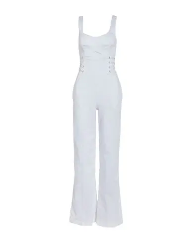 LIU •JO Solid Gabardine Jumpsuit - White