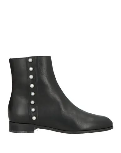 POLLINI Ankle Boots In Leather With Appliqués