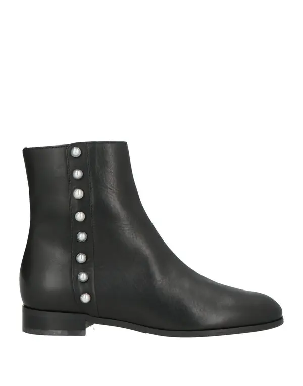 POLLINI Ankle Boots In Leather With Appliqués