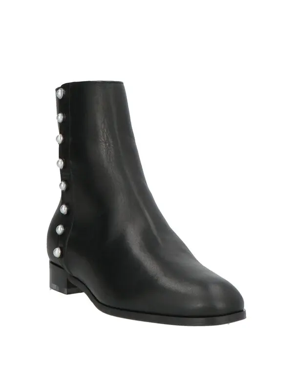 POLLINI Ankle Boots In Leather With Appliqués