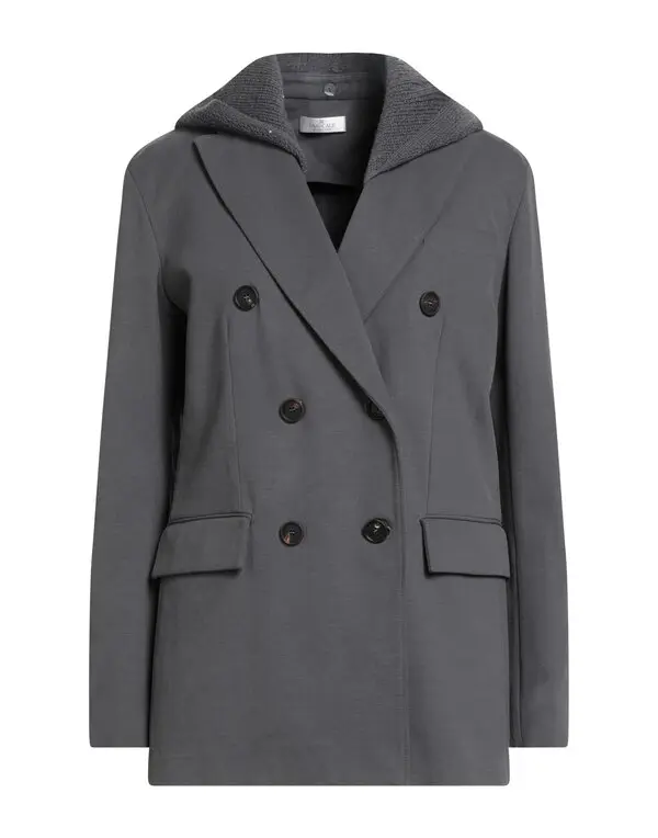 PANICALE Double-breasted Blazer With Detachable Hood