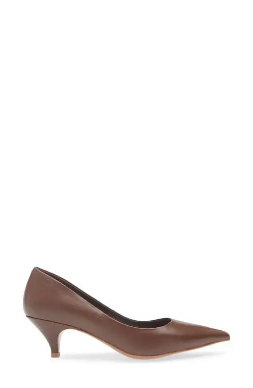 Jeffrey Campbell Pointed Toe Leather Pumps - Espresso