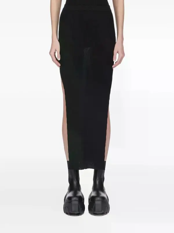 Rick Owens Ribbed Knit Side-split Skirt