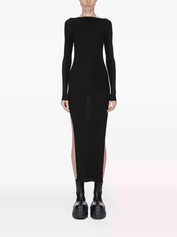 Rick Owens Ribbed Knit Side-split Skirt