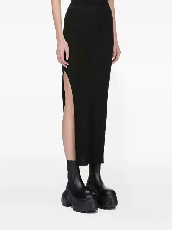 Rick Owens Ribbed Knit Side-split Skirt