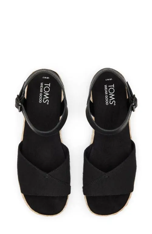 Toms Espadrille Flatform Sandal - Black