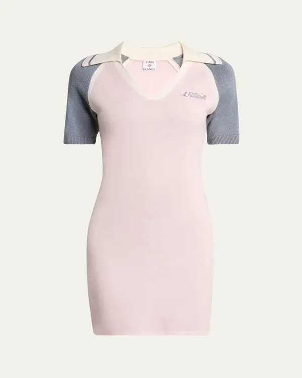 Casablanca Metallic Mini Polo Dress