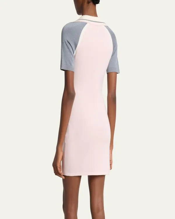 Casablanca Metallic Mini Polo Dress