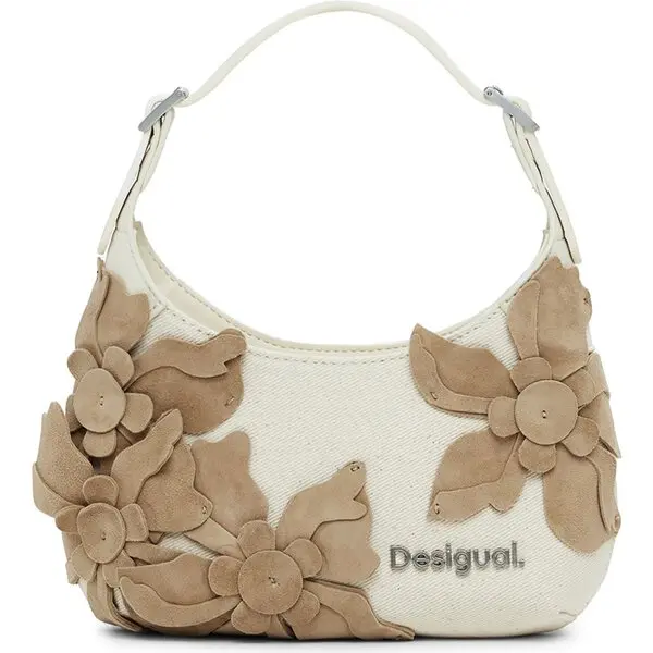 Desigual Flower Appliqué Shoulder Bag