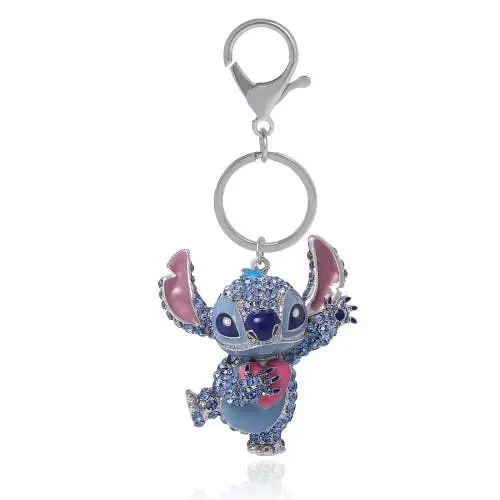 Disney Sparkle Stitch Charm Keychain - Blue/pink
