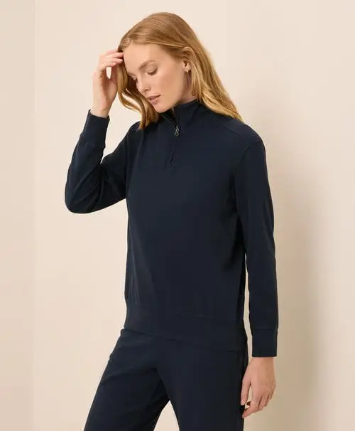 PACT Cloudknit Half Zip - Midnight Blue