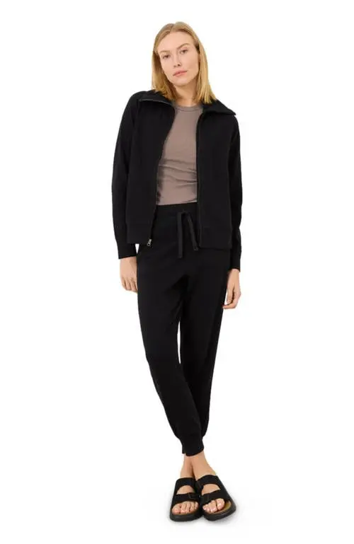 PACT Organic Cotton Cloudknit Zip Jacket - Black