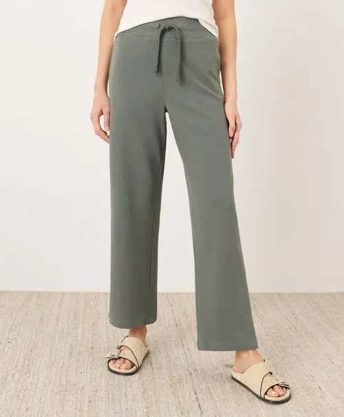 PACT Organic Cloudknit Wide Leg Pants - Castor Green