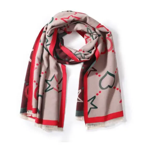 YOUZEY The Astra Scarf - Cream/red/teal