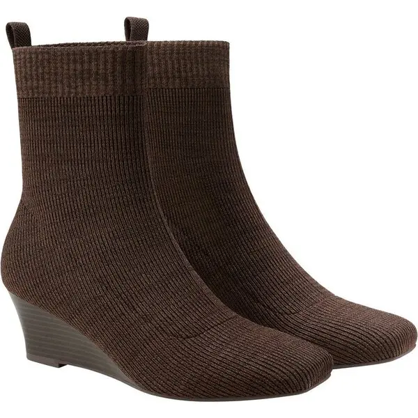 Vivaia Margot Wedge Bootie - Dark Chocolate