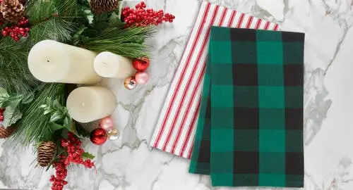 C&F HOME Franklin Plaid Cotton Kitchen Towel - Green